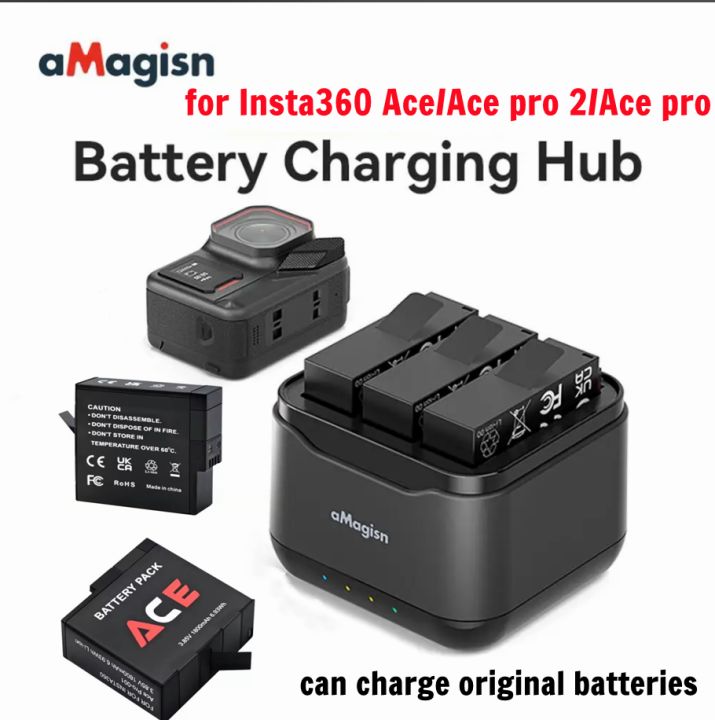 aMagisn Battery Fast Charger Box For Insta360 Ace Pro 2/Ace/ace pro ...