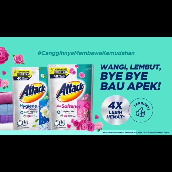 Attack Plus Softener Deterjen Cair Semua Jenis Mesin Cuci 1200 mL ...