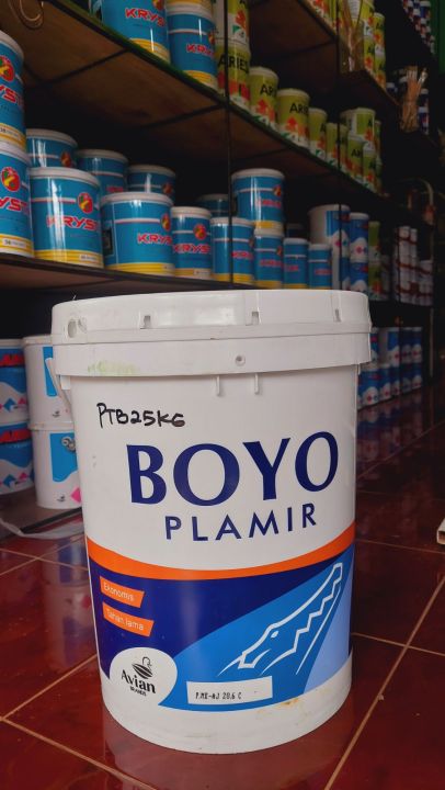 PLAMIR TEMBOK BOYO / BOYO PLAMIR TEMBOK 1 PAIL 25KG DEMPUL TEMBOK MURAH ...