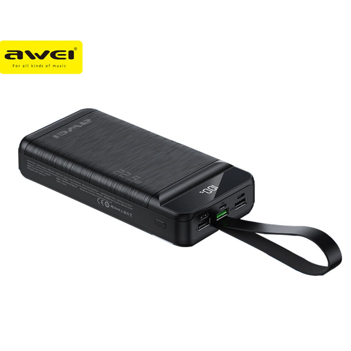 Awei P140K 30000mAh Power Bank 22.5W Fast Charge Ultra Large Capacity ...