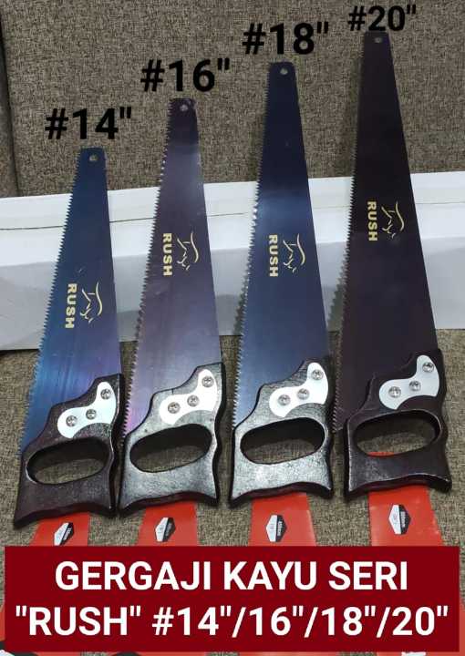 Gergaji Kayu Seri RUSH 14" 16" 18" 20" inch | Geraji Graji Tangan Kayu ...