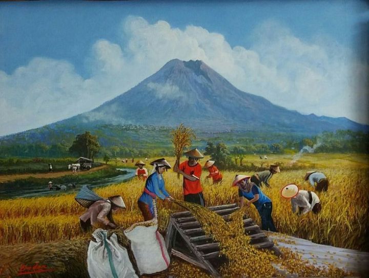 POSTER CETAK TEMA PEMANDANGAN GUNUNG,HIASAN DINDING RUANG TAMU,TANPA ...