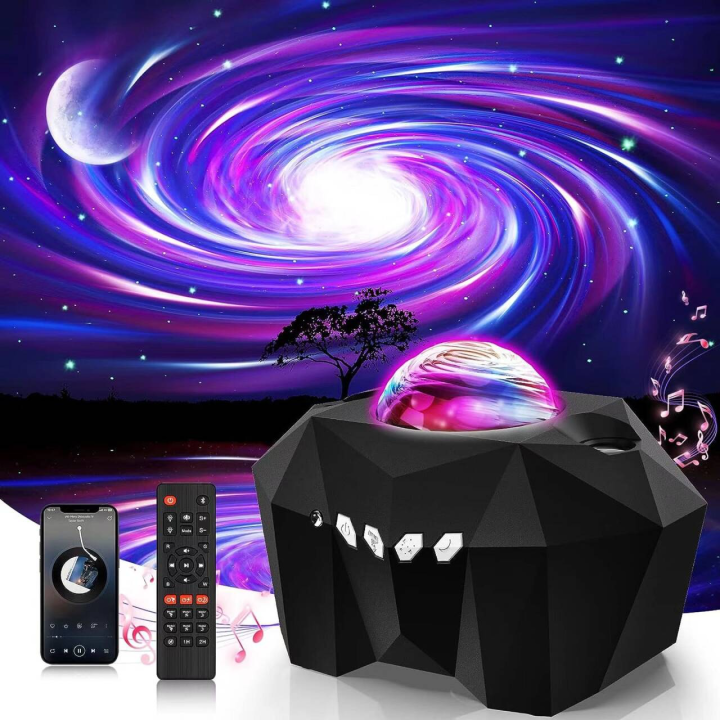 LED Starry Sky Galaxy Projector Aurora Star Projector Night Light with Bluetooth Speaker ...