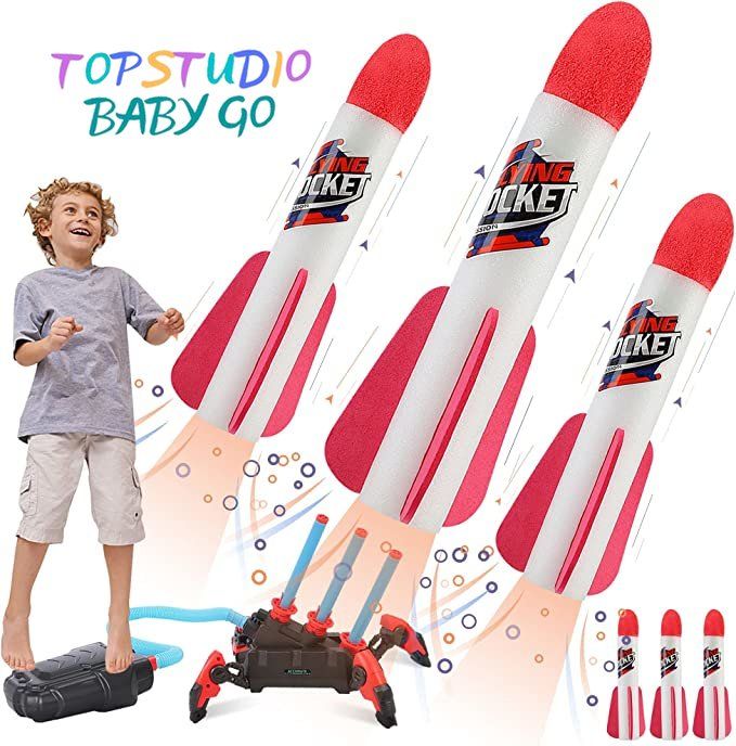 Topstudio BabygoToy Multiple Rocket Launcher for Kids, Shoots Up to 100 ...