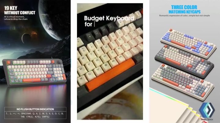 KINYO K82 mixed ledlight 94 key contrast color mechanical feeling ...