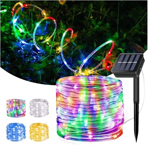 NEW 7M 22M 32M Outdoor Solar Rope String Lights 8 Modes LED Fairy Light ...
