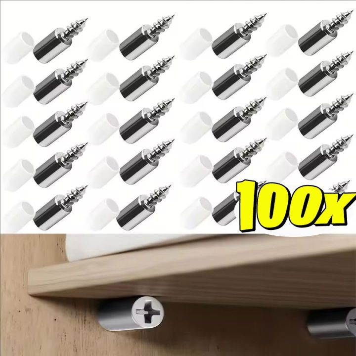 100/50pcs Shelf Support Peg, Self-Tapping Screws Shelf Pins with Non ...
