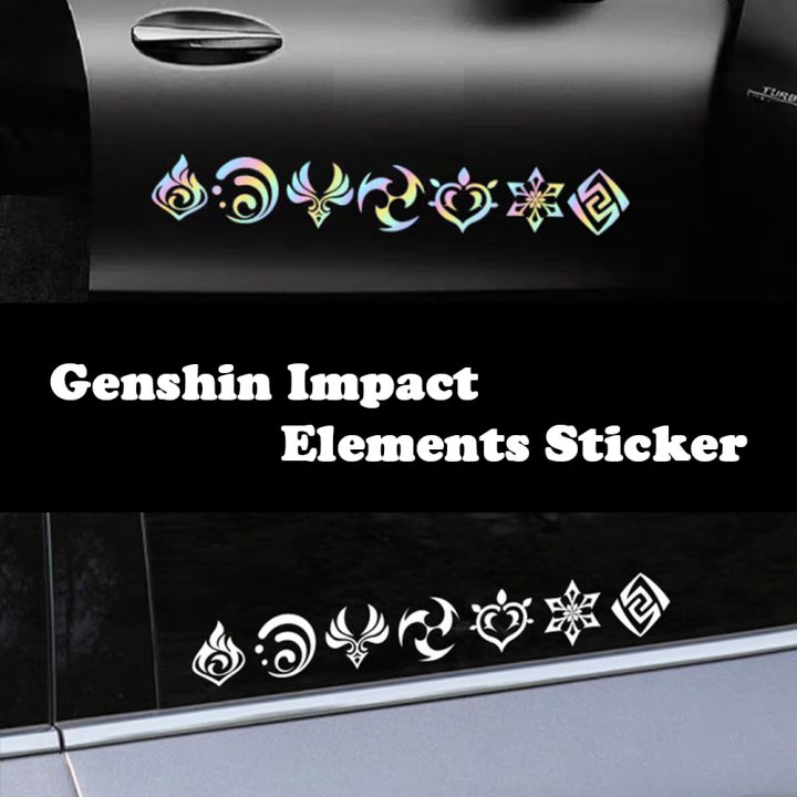 Genshin Impact Elements Stickers Car Motorbike Personality Modification ...