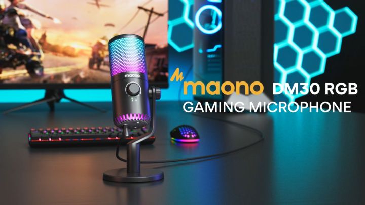 MAONO DM30S RGB All Metal Microphone for PC,Software Adjust EQ,USB ...