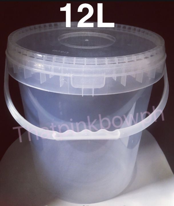 12L Plastic Bucket Container with Lid & Handle | Lazada PH