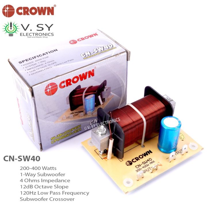Original Crown CN-SW40 400W 4 Ohms 1-Way Subwoofer Crossover Dividing ...