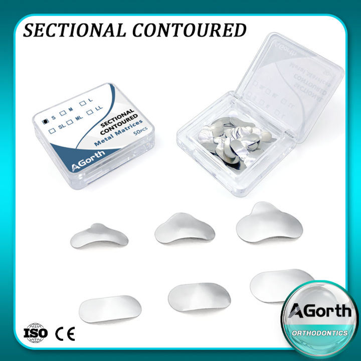 50Pcs Dental Sectional Matrix Contoured Matrices Metal Matrix Bands For ...