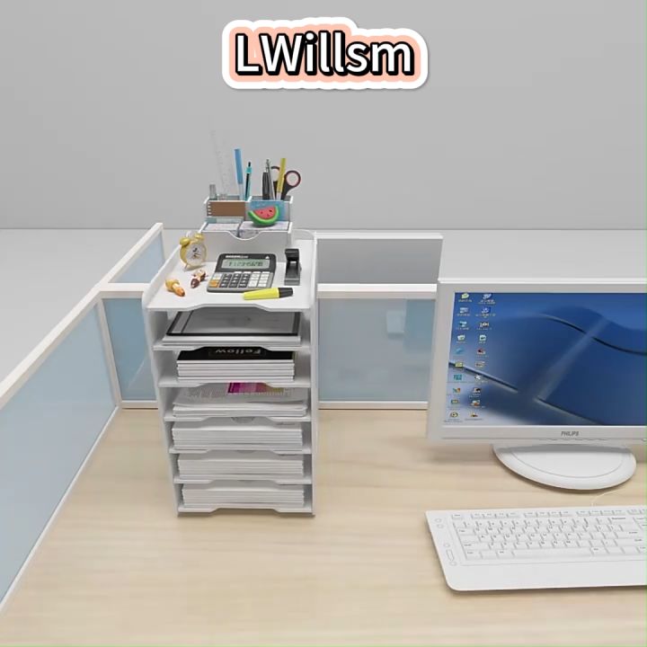 File Box Stationery Multi-layer Book Stand Rack Office Information ...