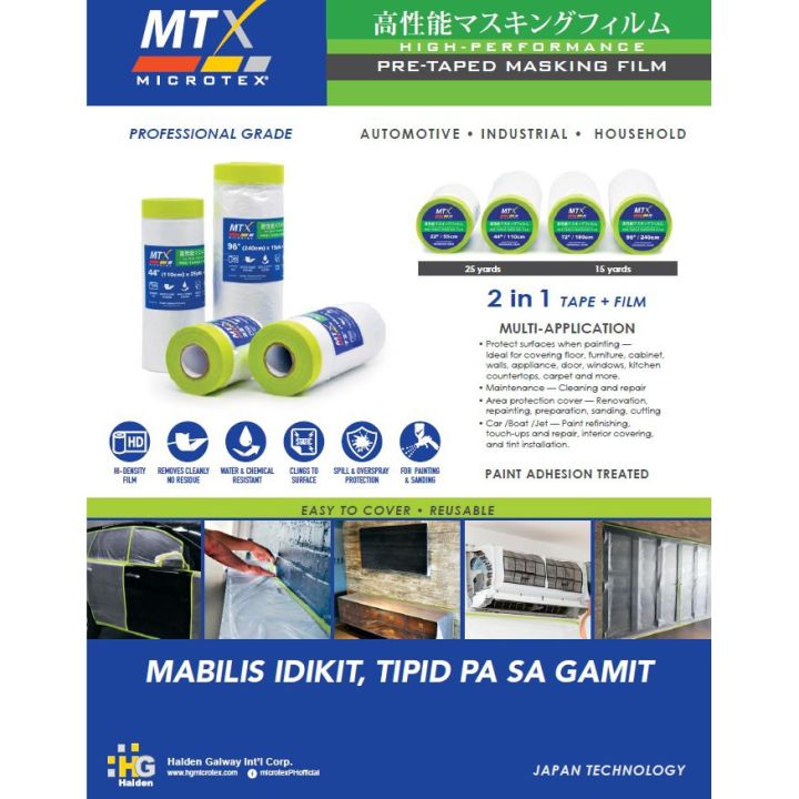 Microtex High Performance Pre Taped Masking Film | Lazada PH