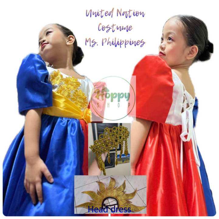 Ms Philippines United Nation Costume Filipiniana (Philippine flag inspired) Complete Set with ...