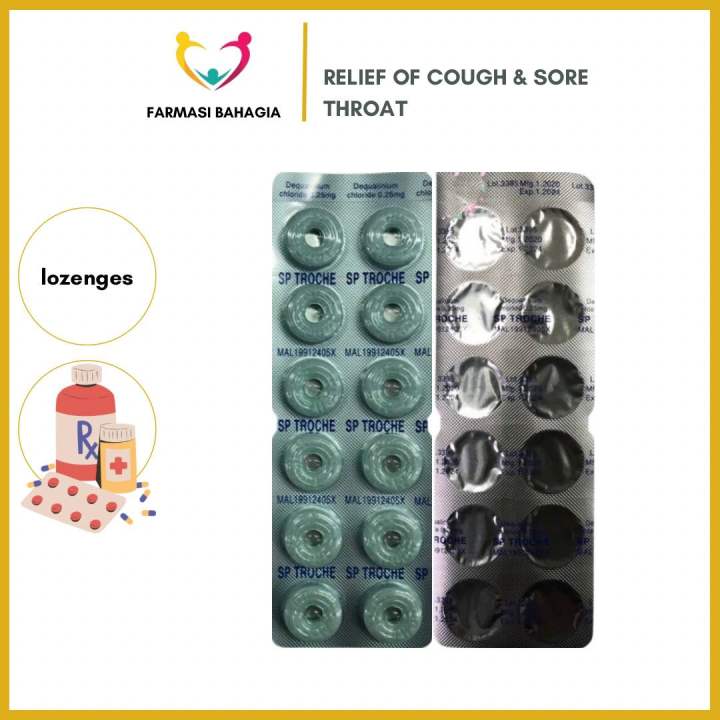 SP Troche Sore Throat Lozenges 12’s (Strip) (Batuk / Sakit Tekak) | Lazada