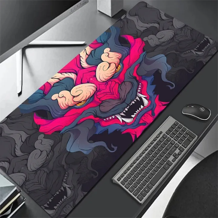 Oni Large Gaming Mouse Pad Japanese Black Table Desk Mat Big Mousepad ...