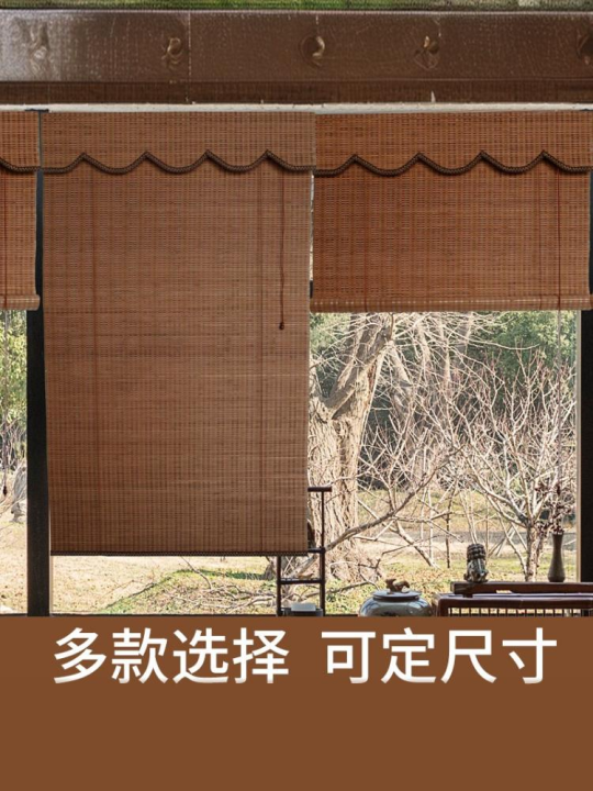 Retro Zen Bamboo Shade Roller Blinds for Tea Room Partition Light ...