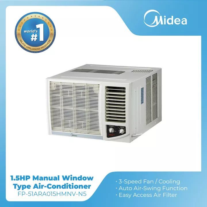 MIDEA 1.5HP WINDOW TYPE AIRCON INVERTER GRADE | Lazada PH