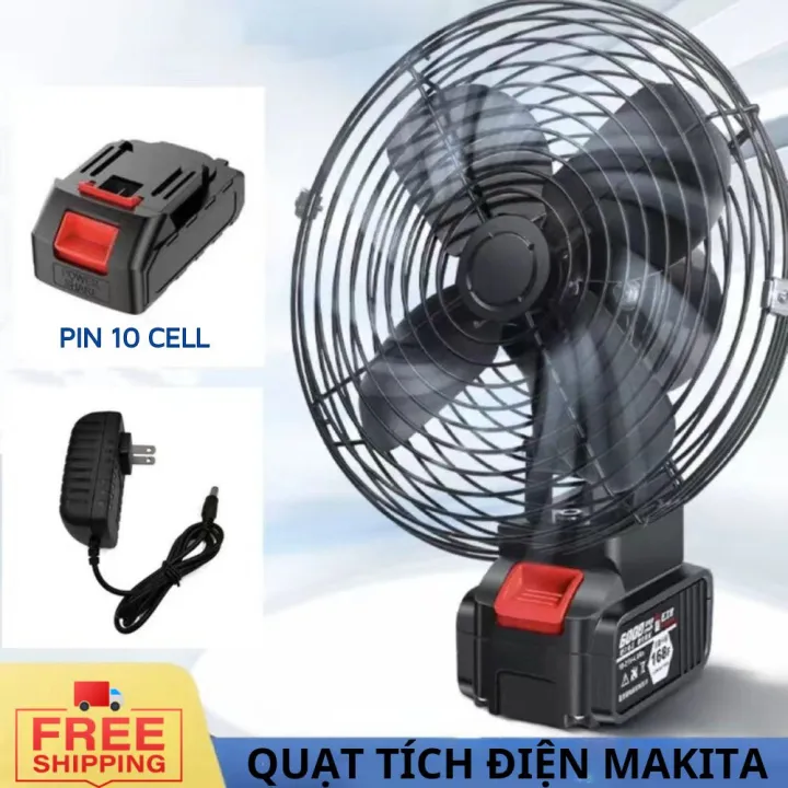 Quạt Tích Điện Makita Pin 10 Cell Siêu Mát, Dùng Được Liên Tục 4-8 Giờ ...
