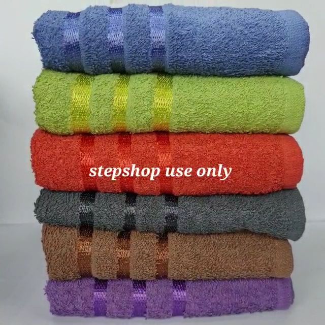 BATH TOWEL 100% COTTON SHINE 3- LINE(70×140cm)350-400gram TUALA MANDI ...