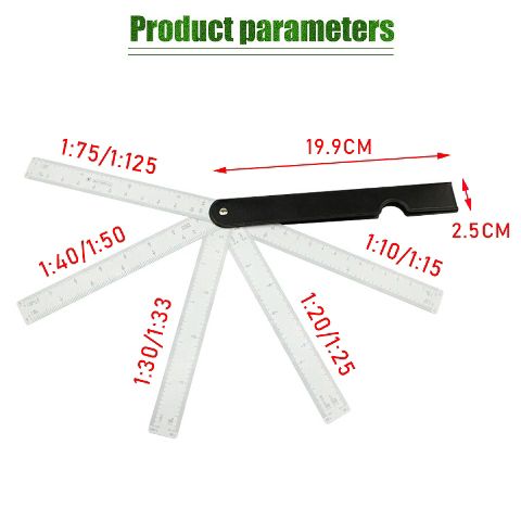 Fan Shape Architects Scale Ruler For Graphics Design Multi Ratio ...