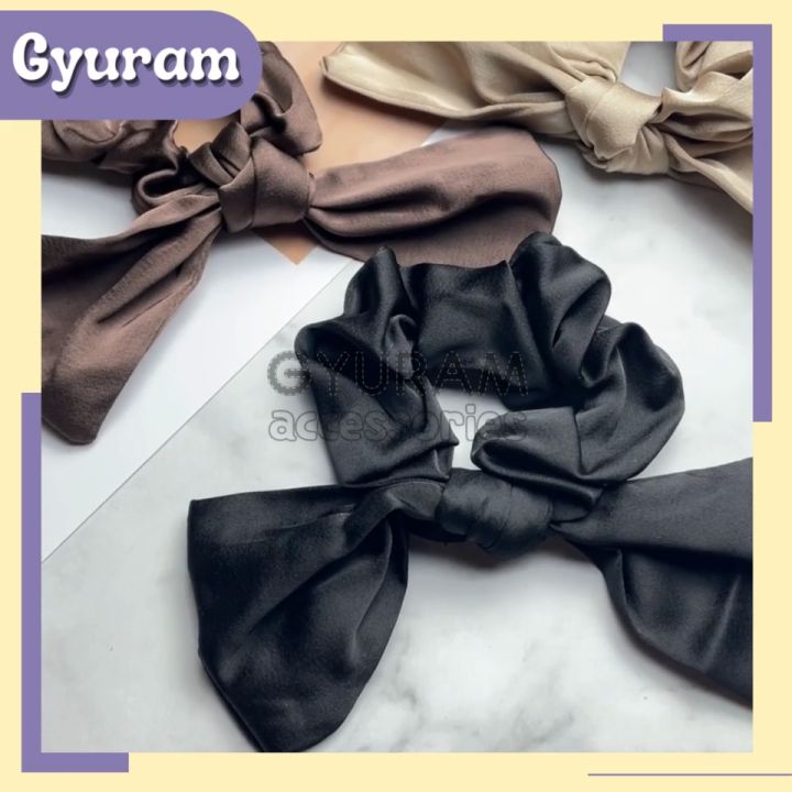 Karet Kunciran Ikat Rambut Scrunchie Pita Satin Korea Silk Satin Model ...