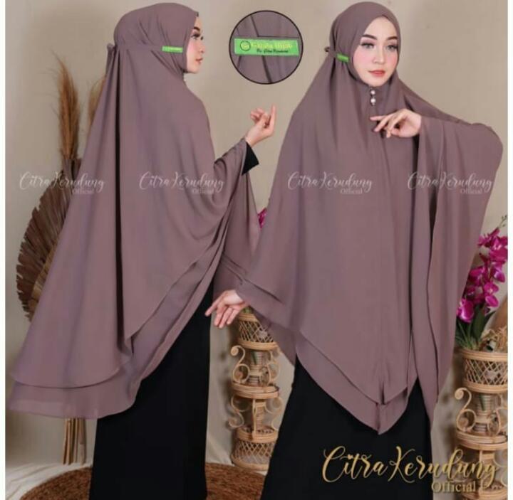 Jilbab khimar tali syar'i jumbo model pinguin 2 layer | Lazada Indonesia