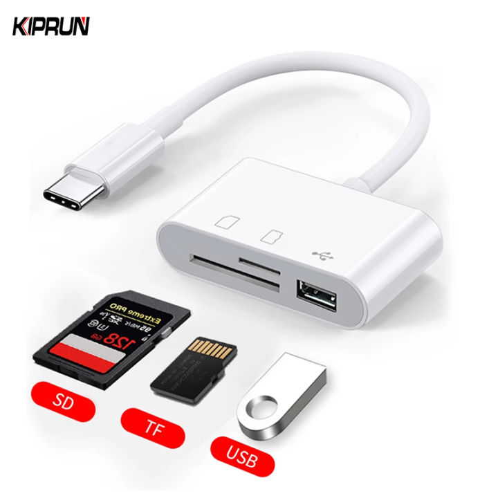 KIPRUN Type-C Adapter TF CF SD Memory Card Reader OTG Writer Compact ...