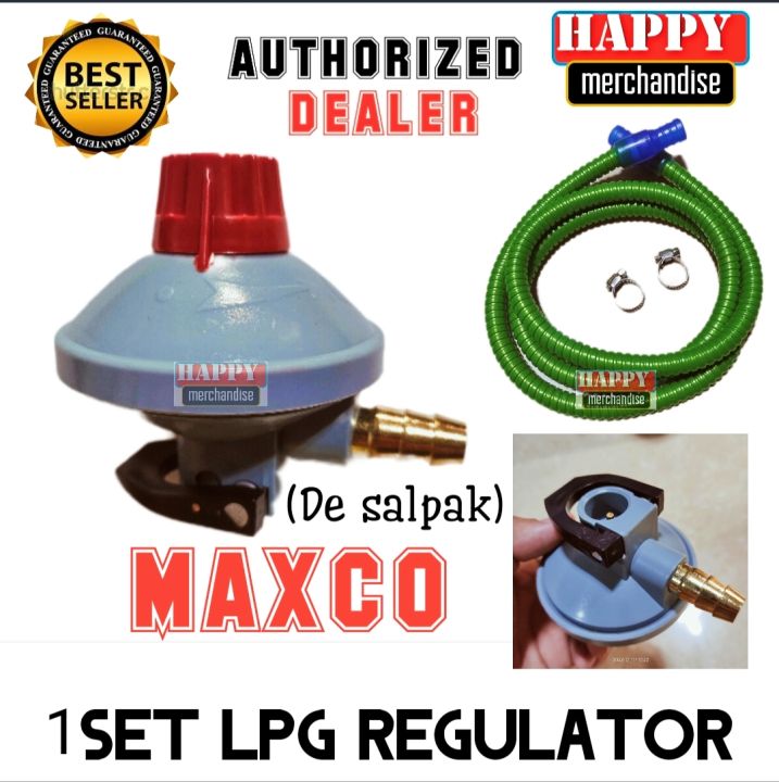 MAXCO 1SET LPG REGULATOR + (150cm) STEEL HOSE & CLAMP GOOD QUALITY BEST ...
