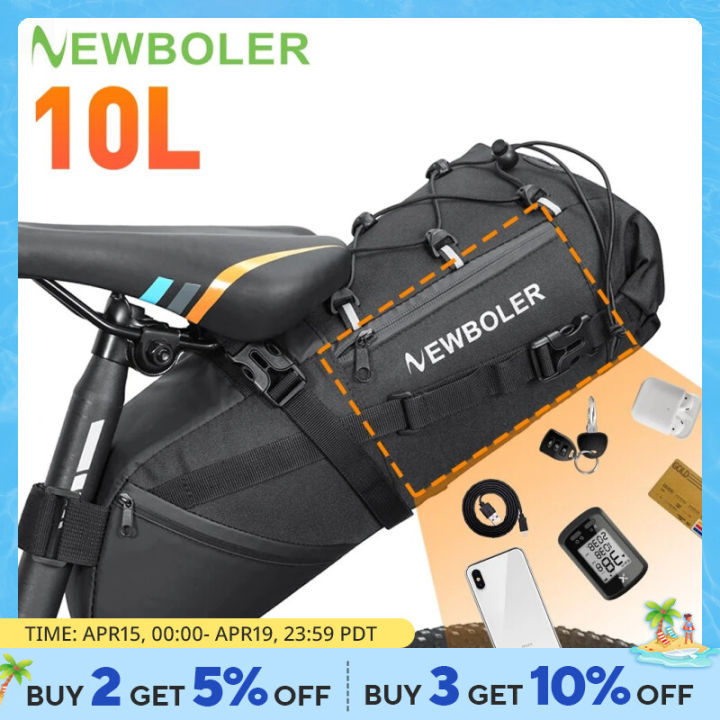 Newboler กระเป๋าจักรยานกันน้ำ10L ความจุมากกระเป๋าอานม้าจักรยานพับได้ ...