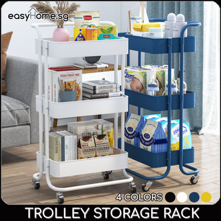C02 Trolley Rack / Storage Utility Cart Multipurpose Push Cart Tray ...