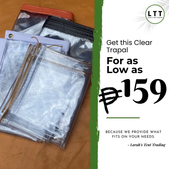 4x8ft CLEAR TRANSPARENT Trapal Waterproof Trapal High Quality PVC ...