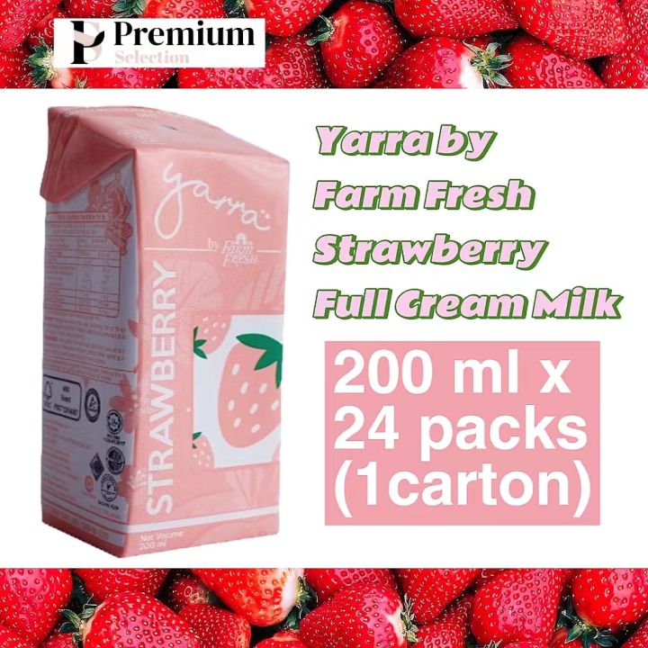 Susu Farm Fresh Yarra by Farm Fresh Strawberry Milk 200ml x 24 packs ...