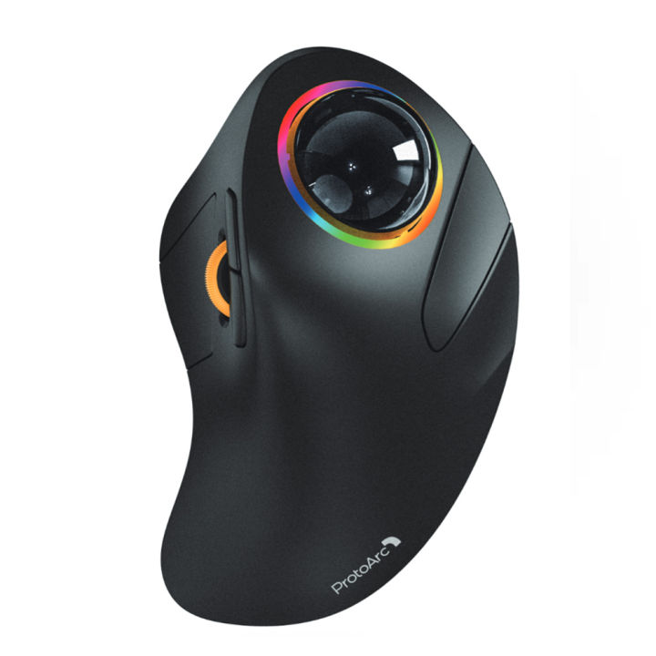 ProtoArc Wireless Index Finger Trackball Mouse Rechargeable RGB ...