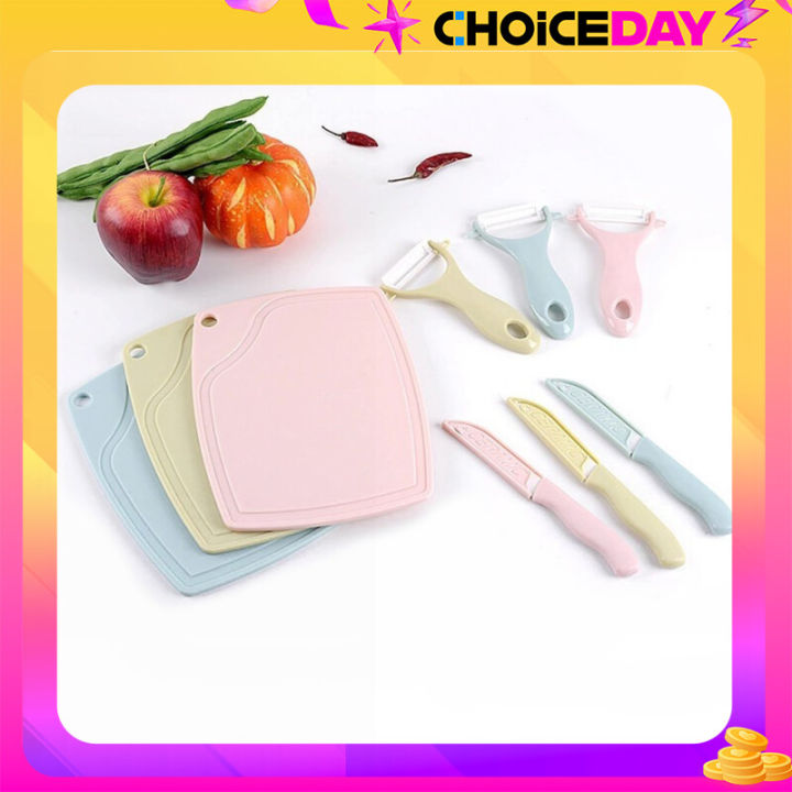 Pisau Set Keramik 3 IN 1 | Set Talenan | Serutan Buah | Alat Set Dapur ...