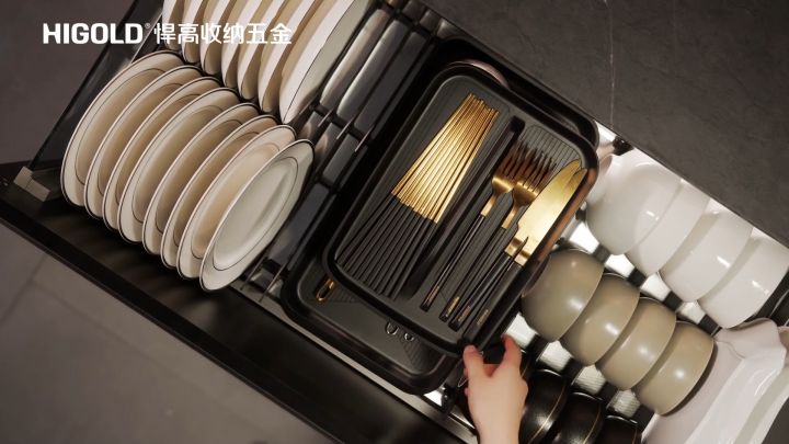 HIGOLD 3.0Pro Kitchen Pull Basket Divided Dishes And Baskets Glass ...