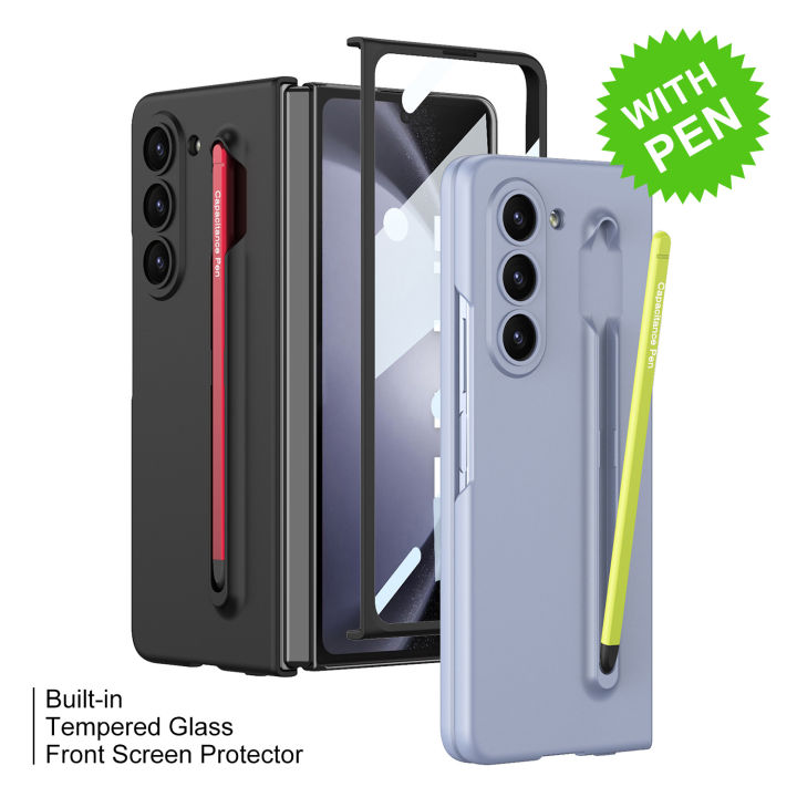Solid Matte Z Fold 5 6 Slim S Pen Case Protective Cover Integrated Pen ...