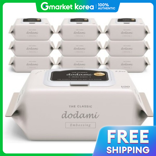 Dodami Baby Wipes The Classic Embossed Cap Type 100 Sheets X 10 Packs ...
