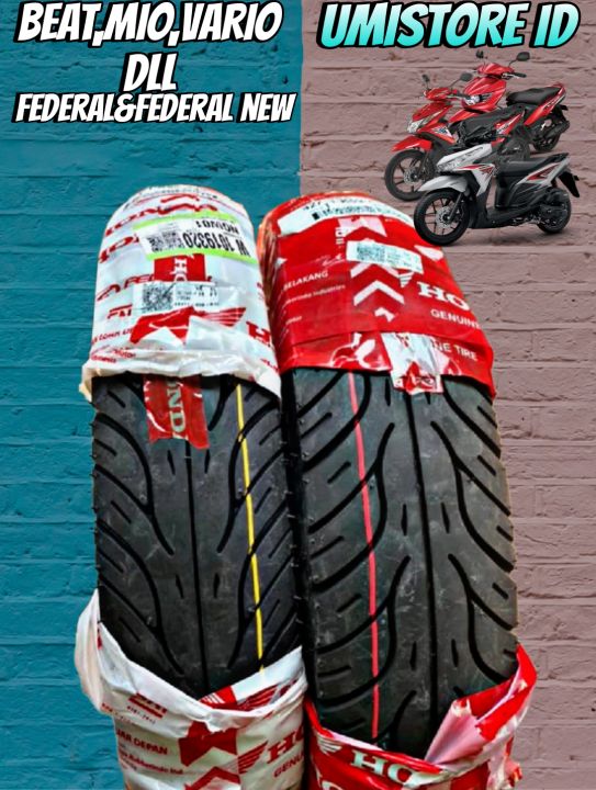 BAN MOTOR MIO BEAT VARIO MERK FEDERAL RING 14 TUBELES&TUBETYPE | Lazada ...