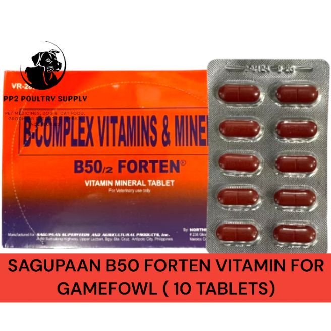 SAGUPAAN B50 FORTEN VITAMIN B COMPLEX FOR GAMEFOWL ( 10 TABLETS ...