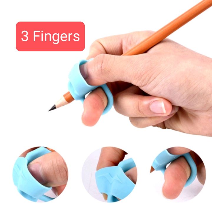 Soft 3 Fingers Pencil grip holder Kids learning practice writing ...