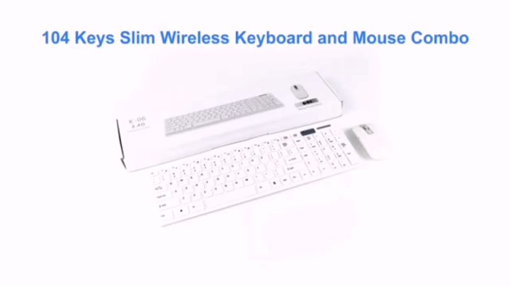 K06 Wireless Keyboard Mouse Slim Portable Business Keyboard Thin And ...