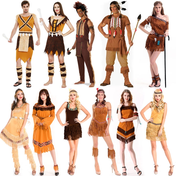Halloween Adult Cos Indian Original Savage Costume Couple Female