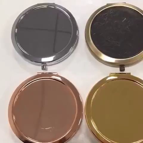 Round Foldable Metal Compact Mirror Vintage Alloy Compact For Make Up ...