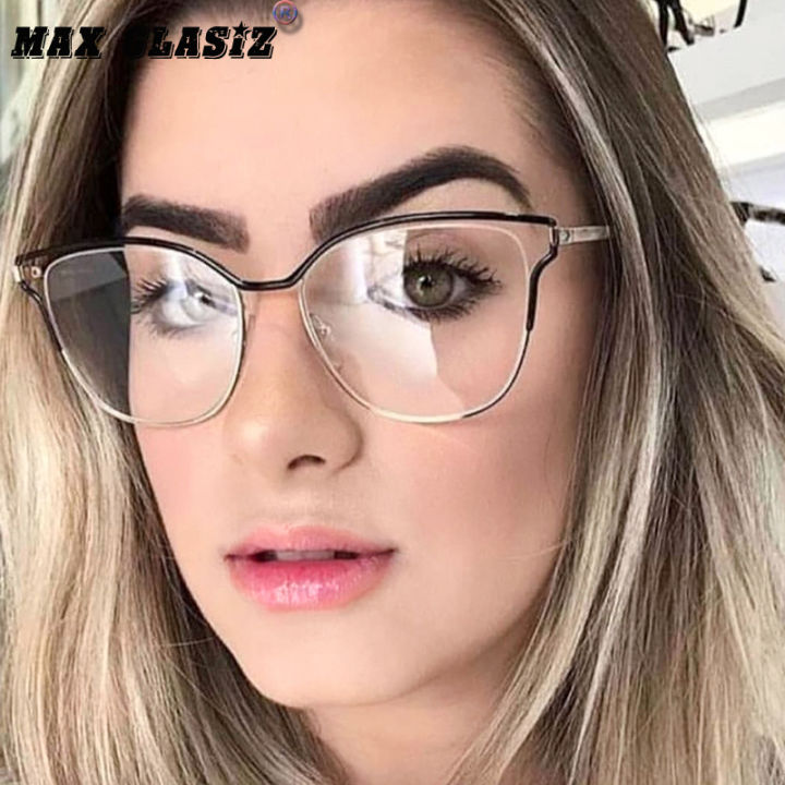 European and American Street Shot Retro Artsy Cat Ear Glasses Frame ...