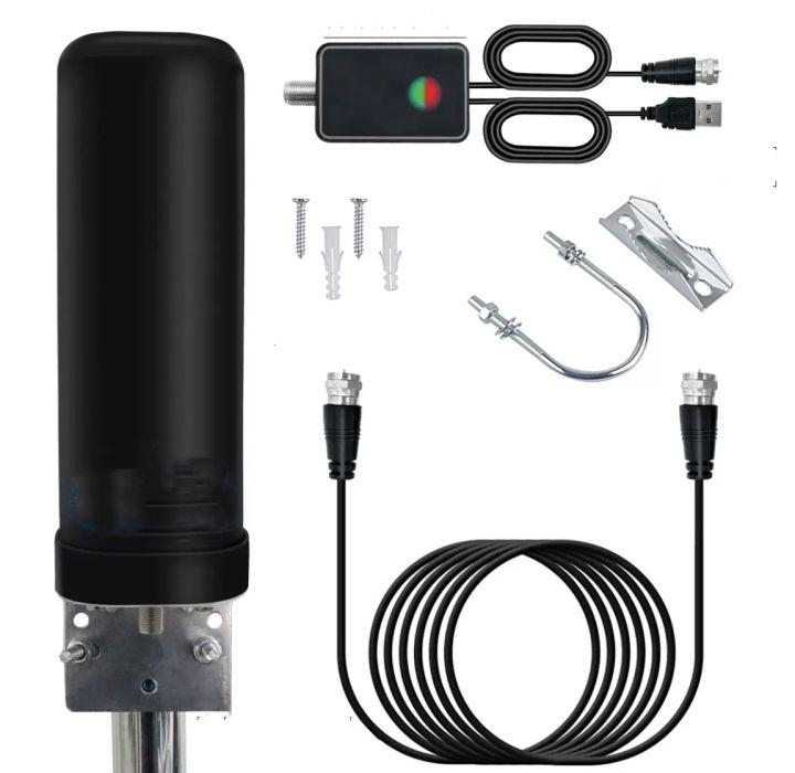 Antena TV Digital DVB T2 Indoor/Outdoor Digital TV Booster dan Power ...