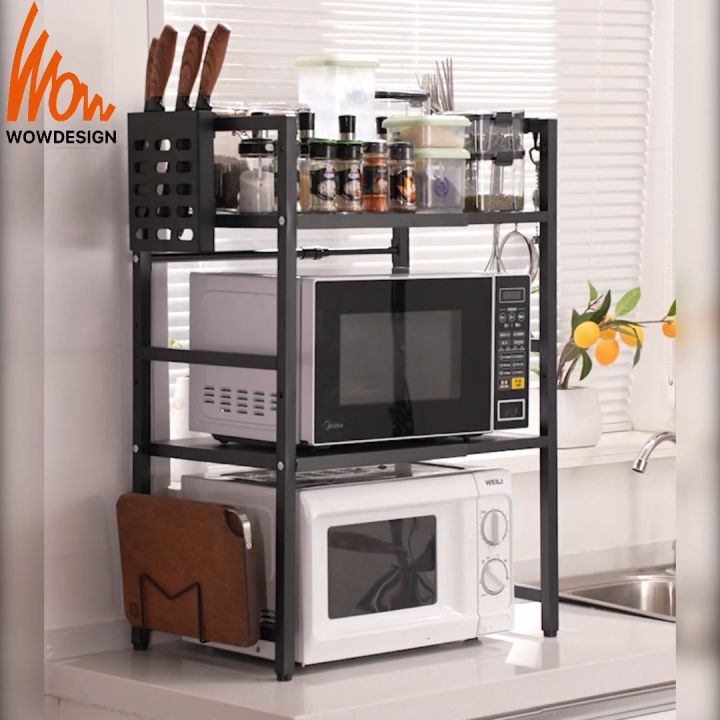 Microwave Rack Oven Rack Expandable Stainless Steel Microwave Shelf Rak ...