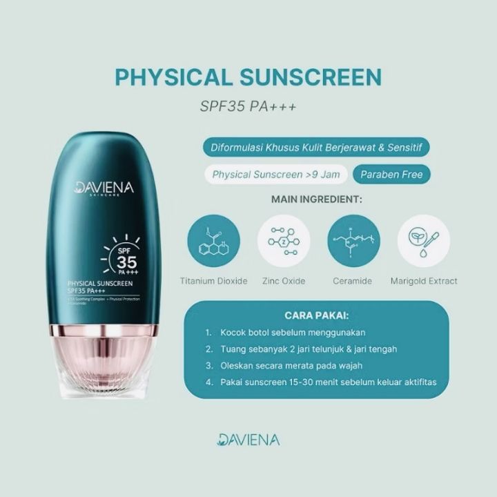 DYLSHOPMEDAN - SUNSCREEN DAVIENA SPF 35PA+++ BPOM 100% ORIGINAL ...