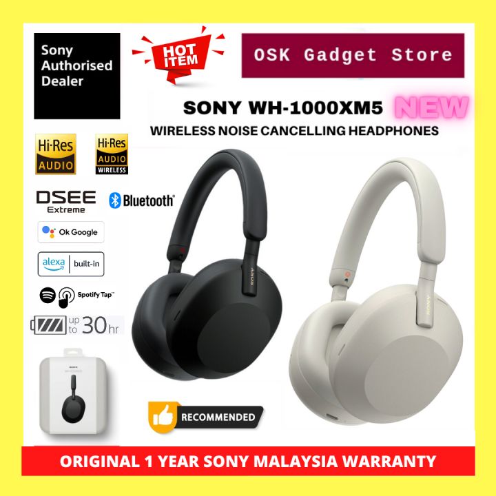 Sony WH-1000XM5 1000XM5 Premium Noise-Canceling Wireless Over-Ear Headphones | 1 Year Sony ...